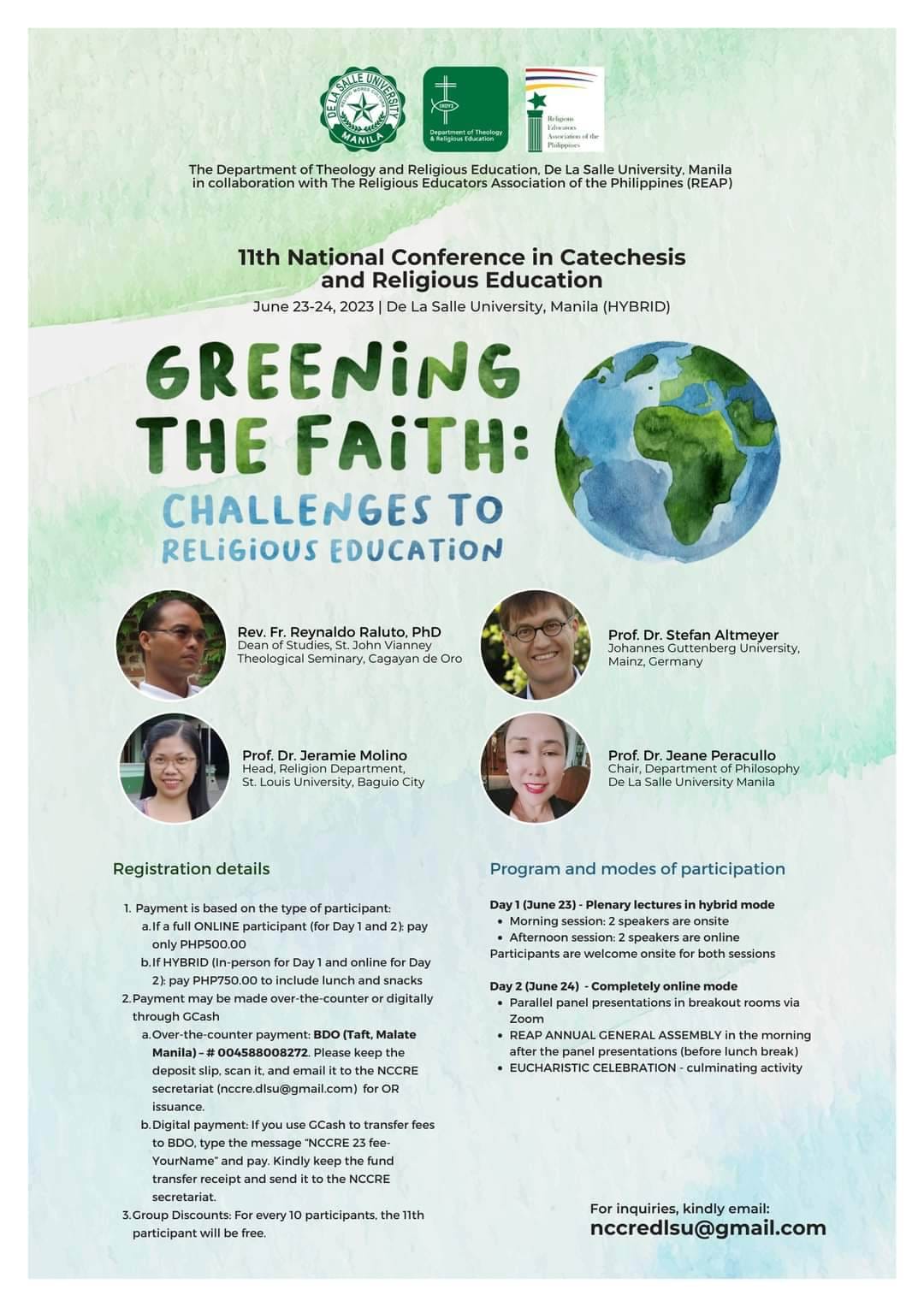 Greening the Faith: Challenges to Religious Education – The 11th ...
