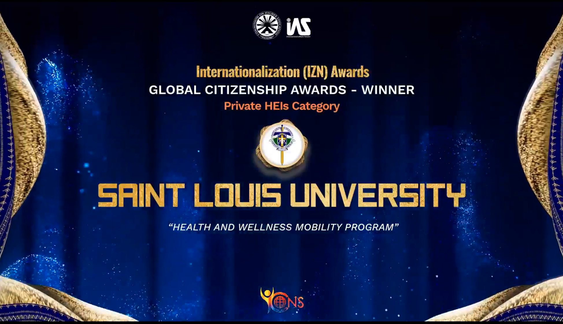 SLU Wins Global Citizenship Award in CHED ICONS Awards 2023 - Saint Louis University, Philippines