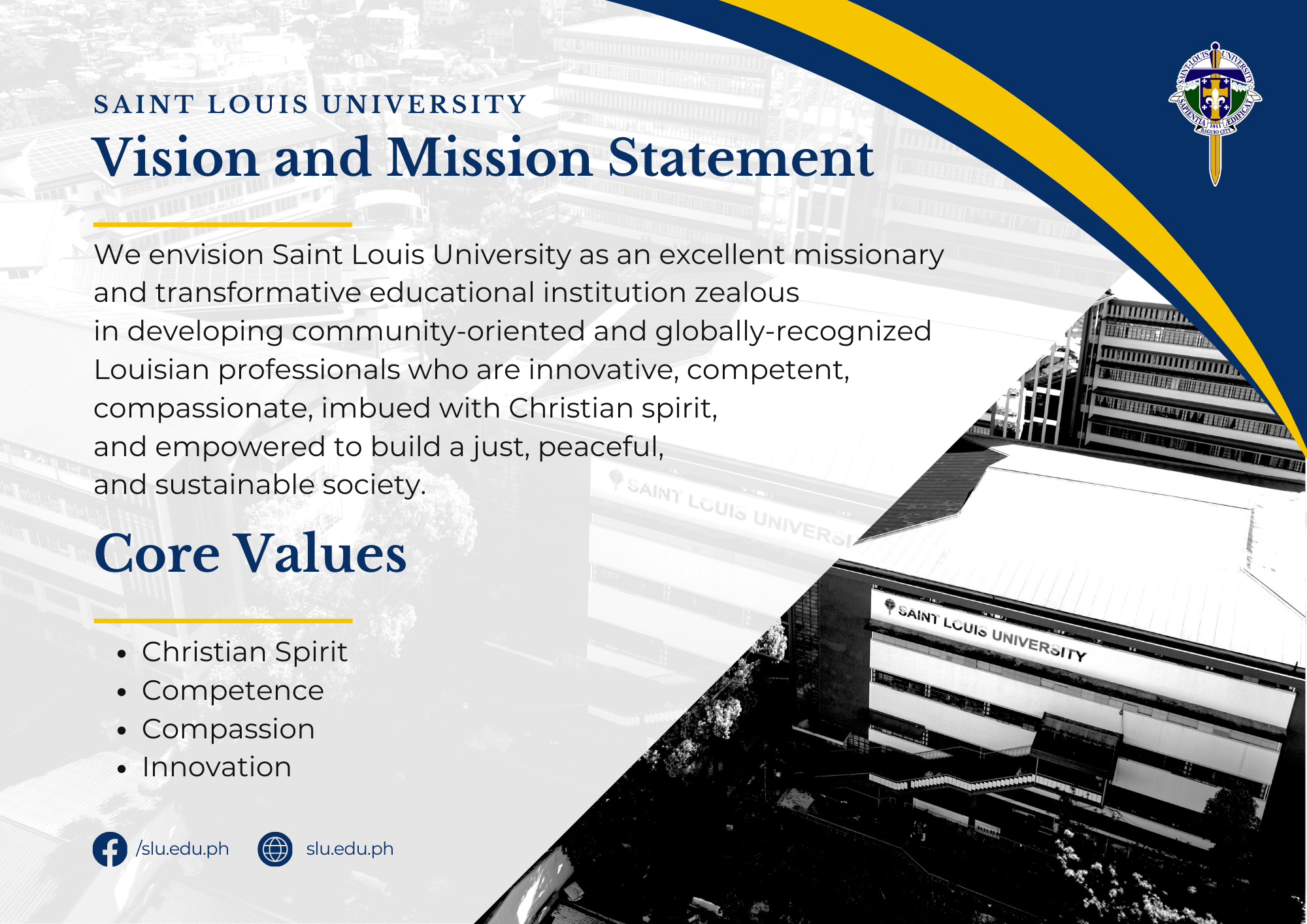 SLU launches new Quality Policy, Vision-Mission, and Core Values ...