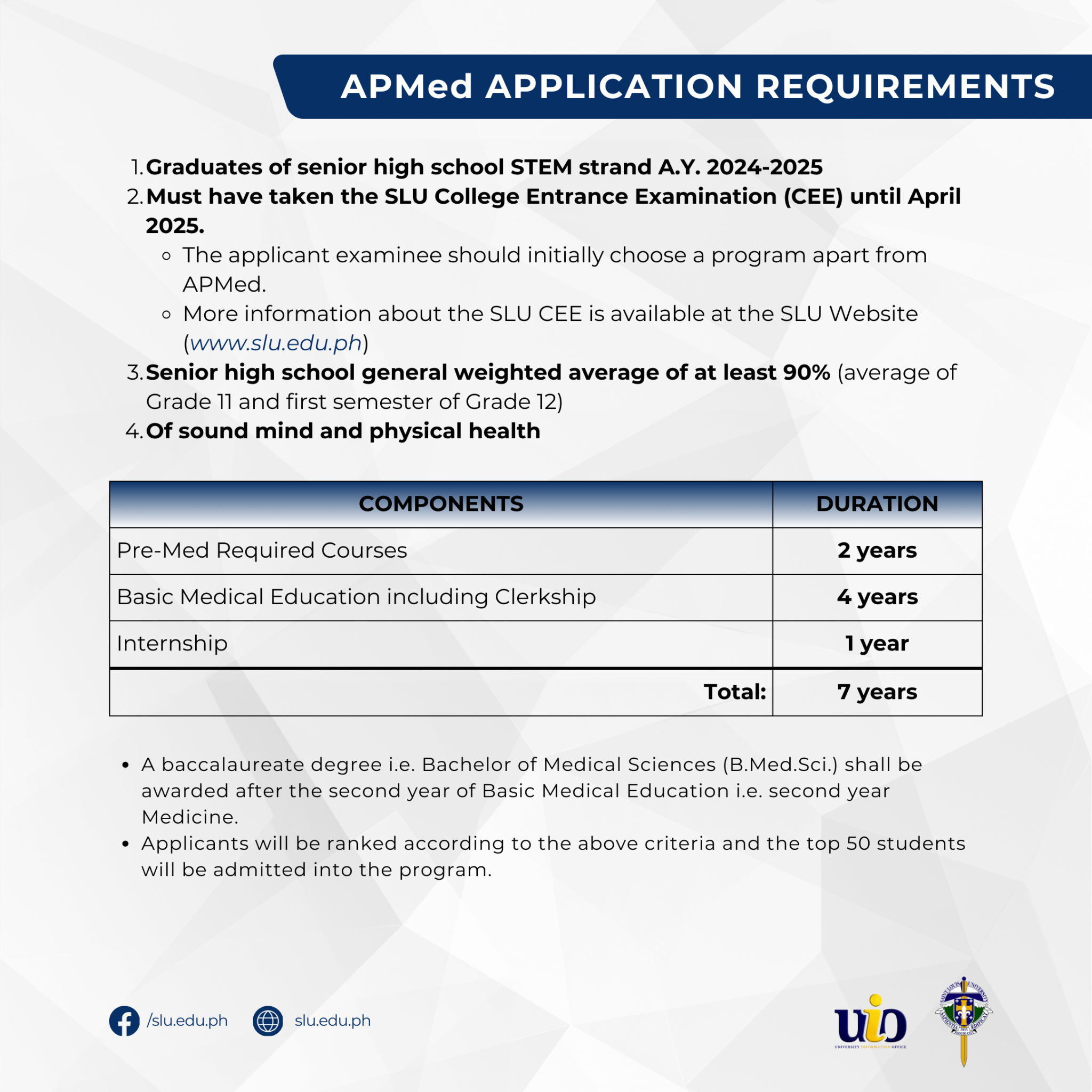 SLU to offer APMed Program - Saint Louis University, Philippines